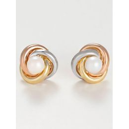 OR &Eacute;CLAT Wei&szlig;gold-/ Gold-/ Ros&eacute;gold-Ohrstecker "April" mit Perlen - 75% | Schmuck