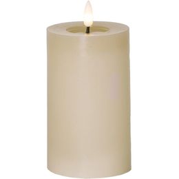 STAR TRADING LED-Windlicht "Flamme Flow Pillar" in Beige - (H)15 x &Oslash; 7,5 cm - 12% | Kerzen-vasen