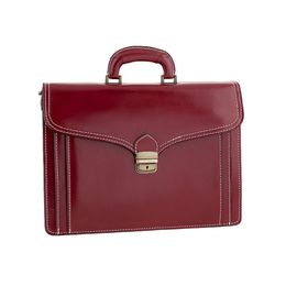 ORE10 Leder-Businesstasche "Napoli" in Bordeaux - (B)41 x (H)31 x (T)18 cm - 76% | Herrentaschen