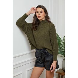 Jos&eacute;fine Wollpullover "Baby" in Khaki - 68% | Gr&ouml;&szlig;e M | Damen-pullover-cardigans