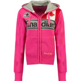 Canadian Peak Sweatjacke "Flashy" in Fuchsia - 65% | Gr&ouml;&szlig;e M | Damen-sweatshirts-jacken
