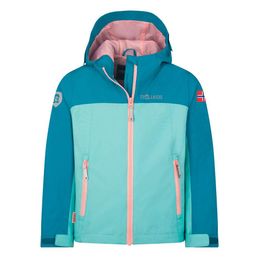 Trollkids Regenjacke "Telemark" in Hellblau/ Rosa - 44% | Gr&ouml;&szlig;e 140 | Kinder-outdoor-jacken