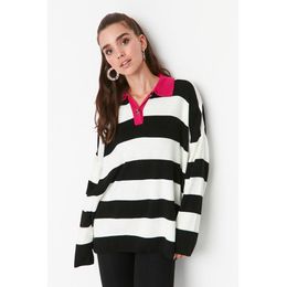 Trendyol Pullover in Schwarz/ Wei&szlig;/ Pink - 58% | Gr&ouml;&szlig;e XL | Damen-pullover-cardigans