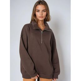 WEEKDAY Sweatshirt in Dunkelbraun - 68% | Gr&ouml;&szlig;e L | Damen-sweatshirts-jacken