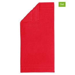 Egeria 3er-Set: G&auml;stehandt&uuml;cher in Rot - 15% | Gr&ouml;&szlig;e 30x50 cm | Badtextilien