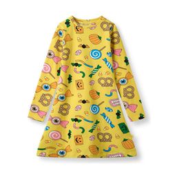 Smafolk Sm&aring;folk Kleid "Halloween-S&uuml;&szlig;igkeiten" in Gelb - 44% | Gr&ouml;&szlig;e 98/104 | Baby-kleider-roecke