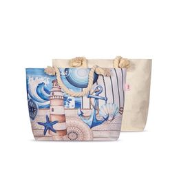 HIP Strandtasche "Aldiana" in Creme/ Blau - (B)60 x (H)43 cm - 41% | Gr&ouml;&szlig;e 43x60 cm | Damen-taschen