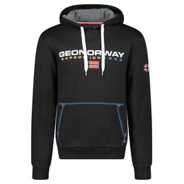 Geographical Norway Hoodie "Olvier" in Schwarz - 59% | Gr&ouml;&szlig;e XL | Herren-sweatshirts-jacken