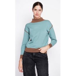 William de Faye Pullover in T&uuml;rkis/ Camel - 62% | Gr&ouml;&szlig;e 36 | Damen-pullover-cardigans