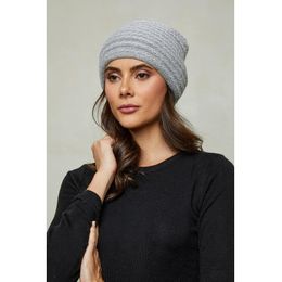 Soft Cashmere M&uuml;tze in Grau - 60% | Damen-muetzen-caps