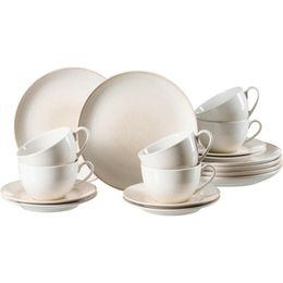 Ritzenhoff Breker Kaffeeservice Cara, Creme, Wei&szlig;, Keramik, 18-teilig, 220 ml,220 ml, 23x19x28.5 cm, Essen & Trinken, Geschirr, Geschirr-Sets, Kaffeeservice