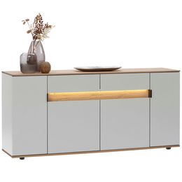Dieter Knoll Collection Dieter Knoll Sideboard, Eiche, Hellgrau, Holzwerkstoff, Asteiche, furniert, 6 F&auml;cher, 2 Schublade(n) Schubladen, 180.6x82x42 cm, Typenauswahl, Beim&ouml;bel erh&auml;ltlich, in verschiedenen Holzdekoren erh&auml;ltlich, Schlafzimmer, Schlafzimmer Kommoden