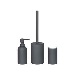 Blomus Bad-Accessoire-Set Banja, Black, Keramik, Betonoptik, Badaccessoires, Waschplatzzubeh&ouml;r