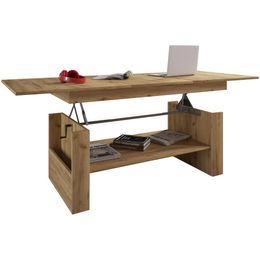 Mid.you Couchtisch, Eiche, Honig, Holzwerkstoff, rechteckig, 115x52.5x65 cm, Stauraum, ausziehbar, h&ouml;henverstellbar, Wohnzimmer, Wohnzimmertische, Couchtische, Couchtische mit Stauraum