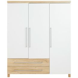 Paidi Babykleiderschrank Lennox Fresh, Wei&szlig;, Eiche, Holzwerkstoff, 2 Schublade(n) Schubladen, 164x198x55.9 cm, Blauer Engel, Goldenes M, Babym&ouml;bel, Babykleiderschrank