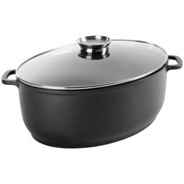 Homeware Profession. Br&auml;ter Perfect Cooking, Klar, Schwarz, Edelstahl, Metall, 12 L, oval, 32x13.3x42 cm, Lfgb, backofengeeignet, antihaftbeschichtet, Kochen, T&ouml;pfe, Br&auml;ter