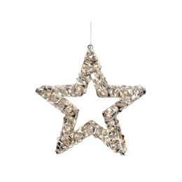 X-Mas Dekostern, Gold, Metall, Kunststoff, Uni, 1 mm, Stern, warmwei&szlig;, 8 cm, RoHS, CE, LED-Beleuchtung, Dekoration, Weihnachtsdekoration, Winterdeko