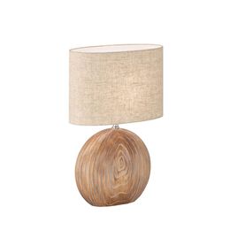 Fischer und Honsel Fischer & Honsel Tischleuchte Tobse, Sand, Textil, 17x53x34 cm, Schnurschalter, Lampen & Leuchten, Innenbeleuchtung, Tischlampen, Tischlampen