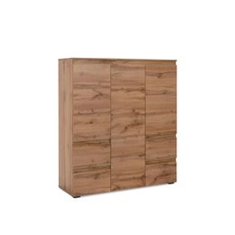 Mid.you Highboard, Honigeiche, Holzwerkstoff, 5 F&auml;cher, 4 Schublade(n) Schubladen, 116x131x40 cm, Wohnzimmer, Kommoden & Sideboards, Highboards