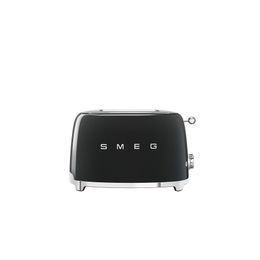 Smeg Toaster 50`s Style, Schwarz, Metall, 31x19.8x19.5 cm, Auftaufunktion, Aufw&auml;rmfunktion, automatische Broterhitzung, automatischer Auswurf nach R&ouml;stende, Zentrierung der Toastscheibe, K&uuml;chenger&auml;te, Toaster