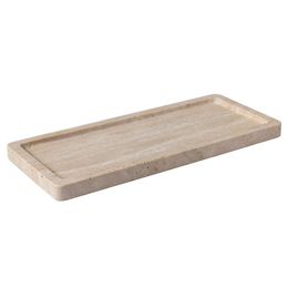 Villeroy & Boch Villeroy & Boch Servierplatte Manufacture Travertine, Sand, Stein, rechteckig, 10.50x1.50x25.50 cm, robust, Tischkultur & Servieren, Servierplatten
