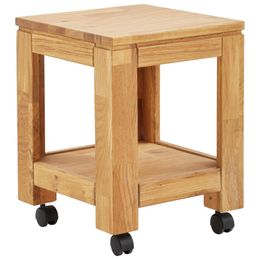 Linea Natura Beistelltisch, Holz, Eiche, vollmassiv, quadratisch, eckig, 35.5x46x35.5 cm, Wohnzimmer, Wohnzimmertische, Beistelltische