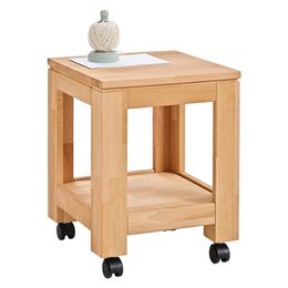 Linea Natura Beistelltisch, Buche, Holz, Kernbuche, massiv, quadratisch, eckig, 35.5x46x35.5 cm, Wohnzimmer, Wohnzimmertische, Beistelltische