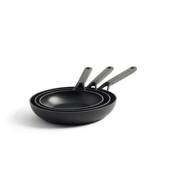 KitchenAid Pfannenset Classic Forged Aluminium, Schwarz, Metall, Kunststoff, 3-teilig, 0 L, rund, PFAS-frei, Kochen, Pfannen, Pfannensets