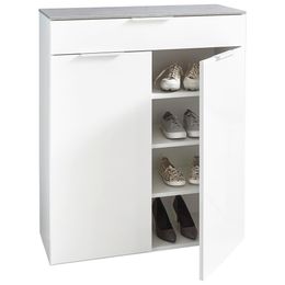 CARRYHOME Schuhschrank Galaverna, Grau, Wei&szlig;, Holzwerkstoff, 3 F&auml;cher, 1 Schublade(n) Schubladen, 90x108x35 cm, Beim&ouml;bel erh&auml;ltlich, Garderobe, Schuhaufbewahrung, Schuhschr&auml;nke