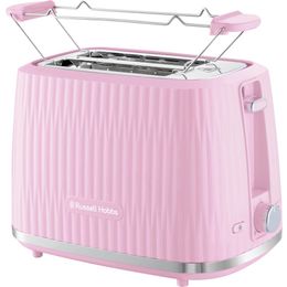 Russell Hobbs Toaster Toaster, Hellrosa, Kunststoff, 17x19x28 cm, Gr&uuml;ner Punkt, Kr&uuml;melschublade, Br&ouml;tchenaufsatz, automatischer Auswurf nach R&ouml;stende, K&uuml;chenger&auml;te, Toaster