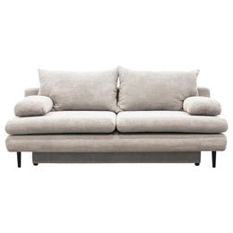 P & B Schlafsofa, Beige, Textil, 2-Sitzer, F&uuml;llung: Schaumstoff, 202x85x99 cm, Wohnzimmer, Sofas & Couches, Schlafsofas, Schlafsofas mit Bettkasten