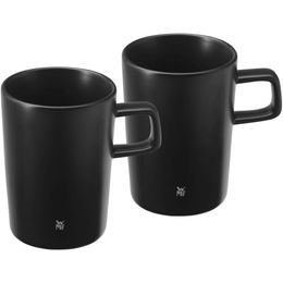 WMF Tassenset Kineo, Schwarz, Keramik, 2-teilig, Kaffee & Tee, Tassen, Kaffeetassen-Sets