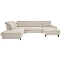 Stylife Wohnlandschaft, Beige, Textil, 5-Sitzer, U-Form, 364x270 cm, Typenauswahl, Bettkasten erh&auml;ltlich, Stoffauswahl, Bettfunktion erh&auml;ltlich, Wohnzimmer, Sofas & Couches, Wohnlandschaften, Wohnlandschaften in U-Form