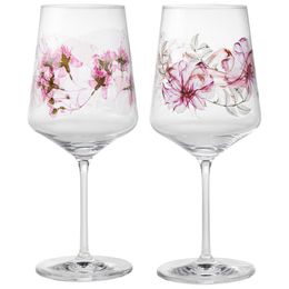 Ritzenhoff Spritzerglas Sommersonett, Gr&uuml;n, Rosa, Glas, 2-teilig, 544 ml, 20.3x26.6x10.1 cm, Fsc, Made in Germany, Essen & Trinken, Gl&auml;ser, Weingl&auml;ser, Wei&szlig;weingl&auml;ser