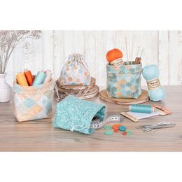 buttinette N&auml;h-Set "Geschenks&auml;ckchen mint/apricot", 4 St&uuml;ck
