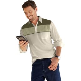 Catamaran Herren Langarm-Poloshirt beige-oliv Gr&ouml;&szlig;e 56/58