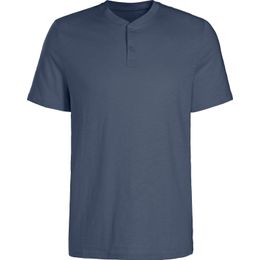 H.I.S. Herren Henleyshirt khaki / blau Gr&ouml;&szlig;e S (44/46)