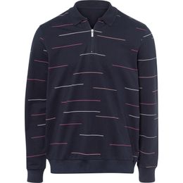 Herren Sweatshirt im Ringel-Look rot-bedruckt, Gr&ouml;&szlig;e 52/54