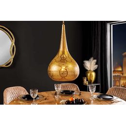 Riess Ambiente Handgefertigte H&auml;ngelampe ORIENT LIVING 50cm gold Eisen Tropfenform Riess-Ambiente Asiatisch Glamour Orientalisch