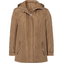 Damen Jacke mit Rippb&uuml;ndchen als Windschutz sand, Gr&ouml;&szlig;e 42