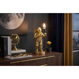 Riess Ambiente Moderne Tischlampe ASTRONAUT 40cm gold Skulptur handmade Riess-Ambiente