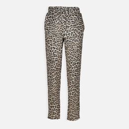 Rich & Royal Beigefarbene Scuba-Hose mit Animalprint