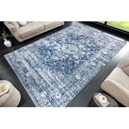Riess Ambiente Orientalischer XXL Teppich OLD MARRAKESCH 350x240cm grau blau Flachgewebe Riess-Ambiente rechteckig