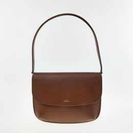 A.P.C. Braune Sarah Schultertasche aus Leder