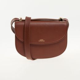 A.P.C. Dunkelbraune Umh&auml;ngetasche aus Leder