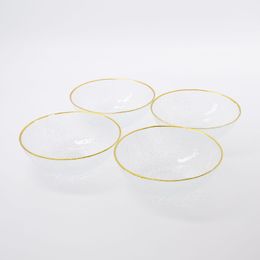 4er-Pack transparent-goldfarbene Schalen