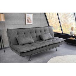 Riess Ambiente Modernes Schlafsofa JAZZ 190cm grau Strukturstoff 3-Sitzer Couch Riess-Ambiente Wohnzimmer