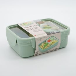 Salbeigr&uuml;ne Bento-Box mit drei F&auml;chern 1510ml