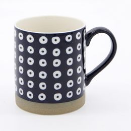 Schwarze Tasse mit Muster 10x8cm