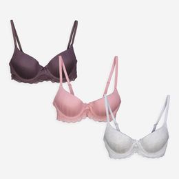Laura Ashley 3er-Pack mehrfarbige gemoldete Push-up-BHs